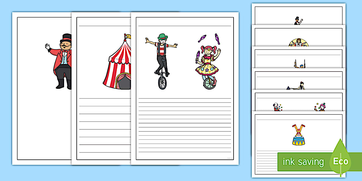 Circus Writing Frames - Writing Template. (teacher made)