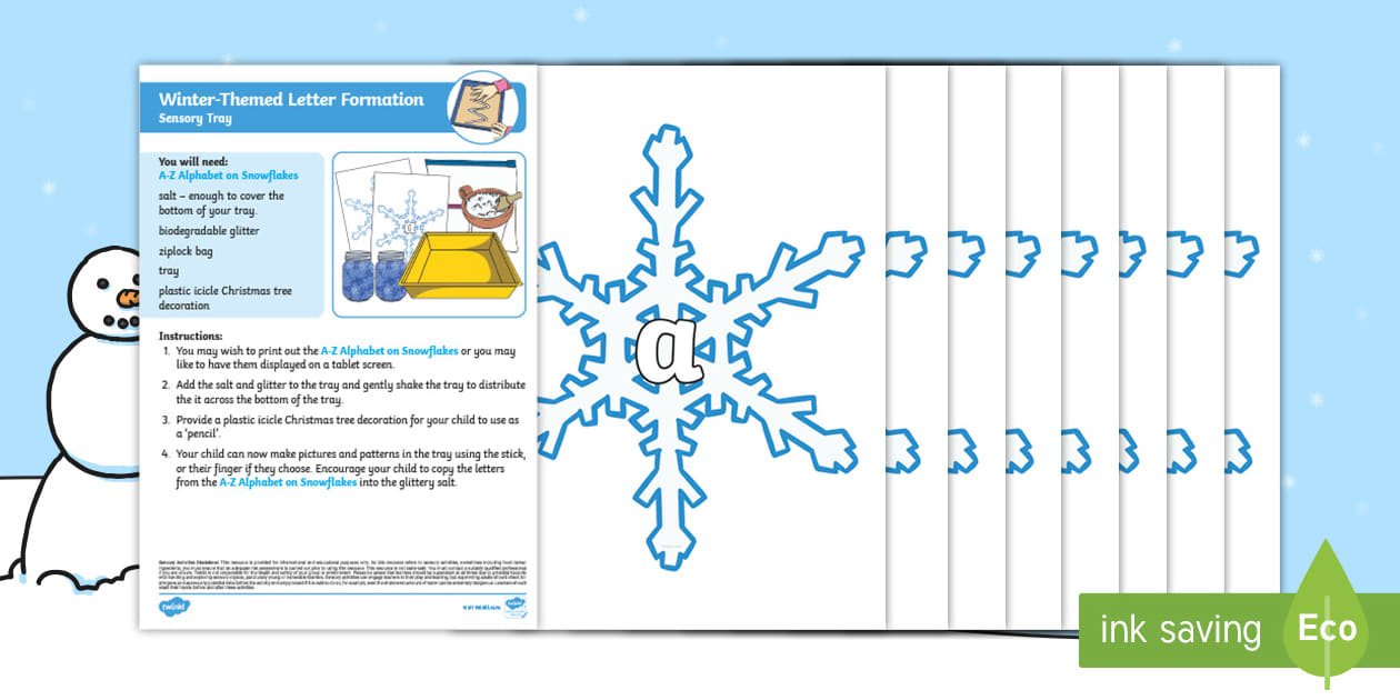 Winter-Themed Letter Formation Sensory Tray