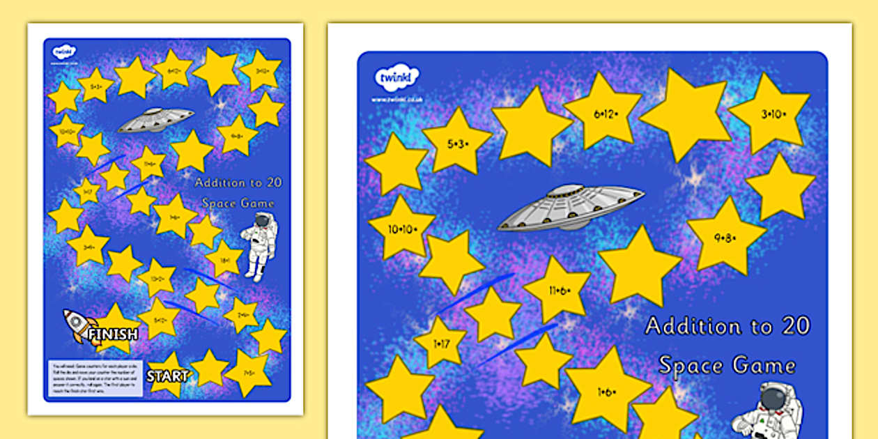 Addition to 20 Space Game | Fun Maths Game | Maths Activities