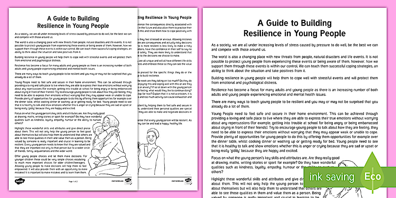 Building Resilience in Young People Guide - Twinkl