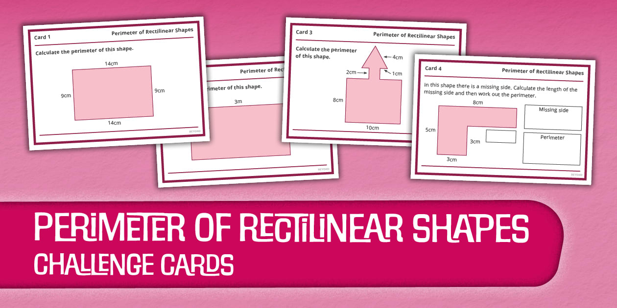 Perimeter of Rectilinear Shapes Challenge Cards