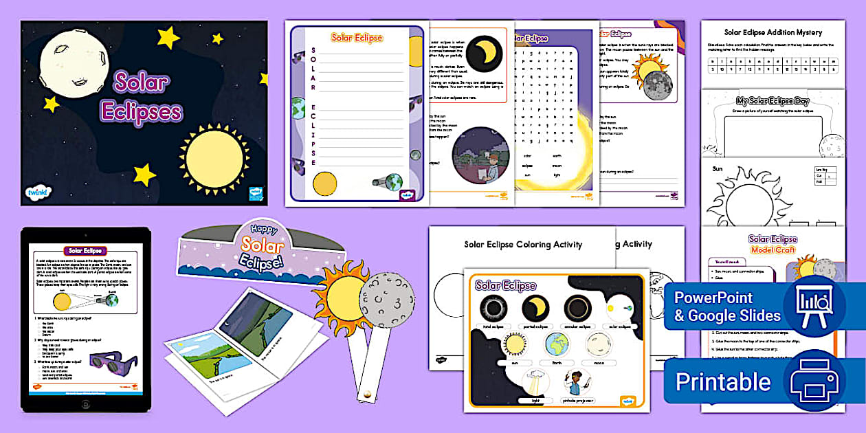 Solar Eclipses Activity Pack for K-2nd Grade (teacher made)