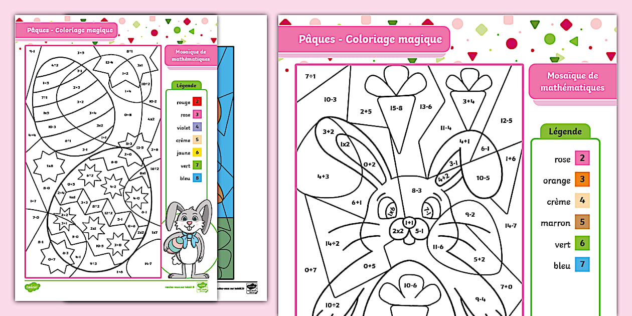 Coloriage magique pour Pâques (teacher made) - Twinkl