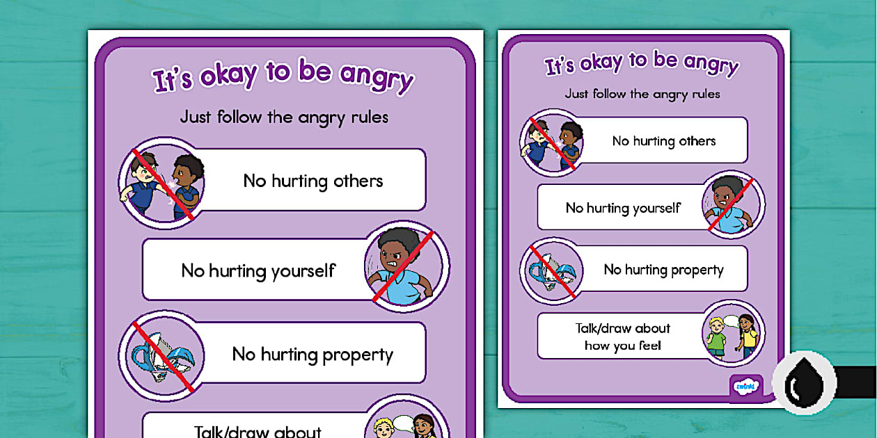 Anger Management Poster for Kids - Emotional Support Tool