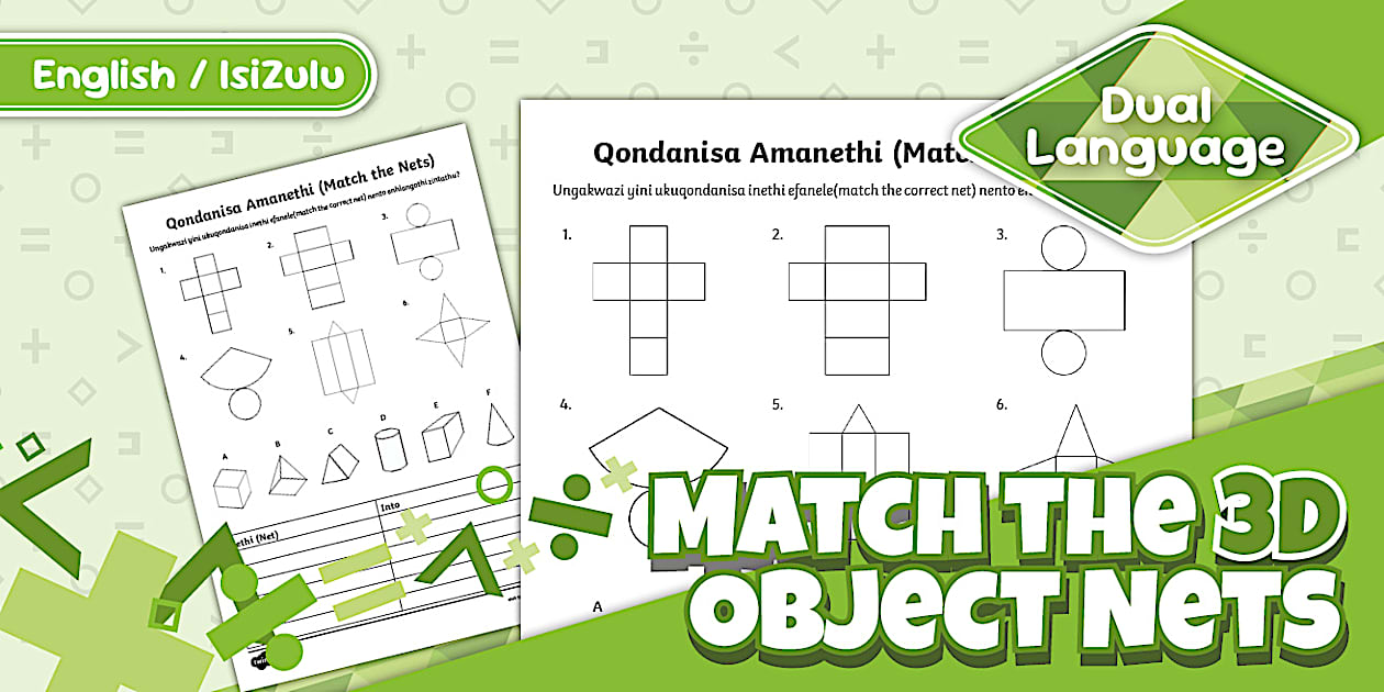 Nets of 3D Objects Worksheet | 3D Objects | Twin