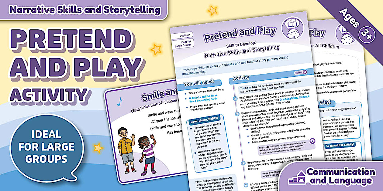 Kindergarten Communication and Language Activity: Acting Out Stories