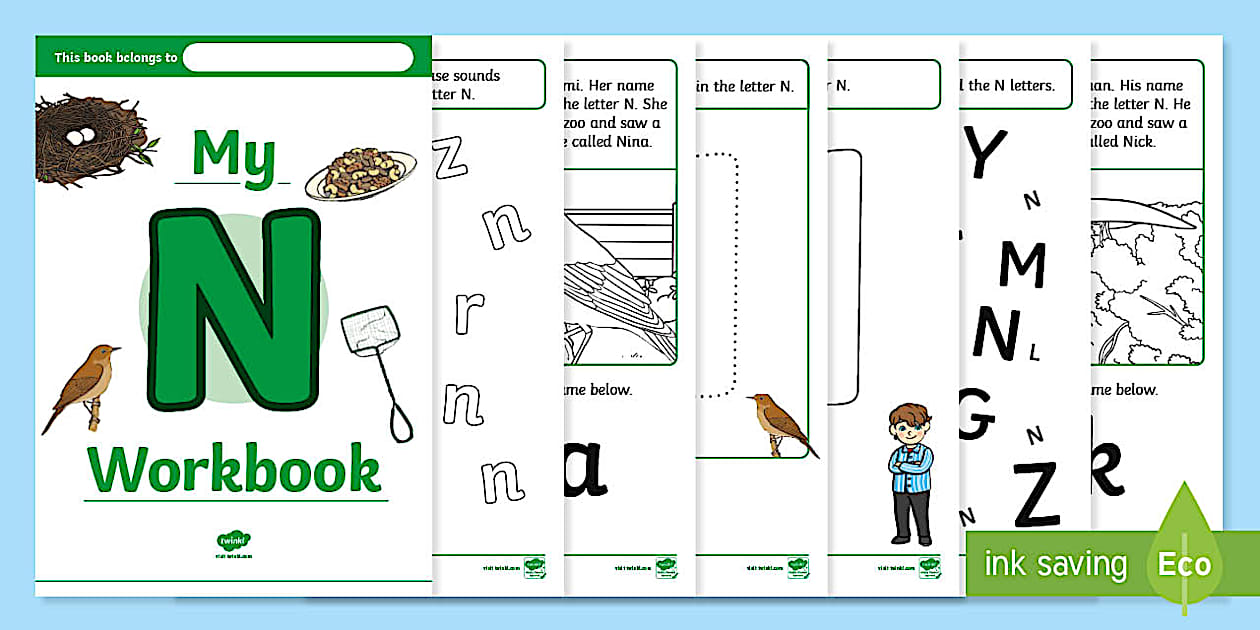 My Workbook N uppercase (teacher made) - Twinkl