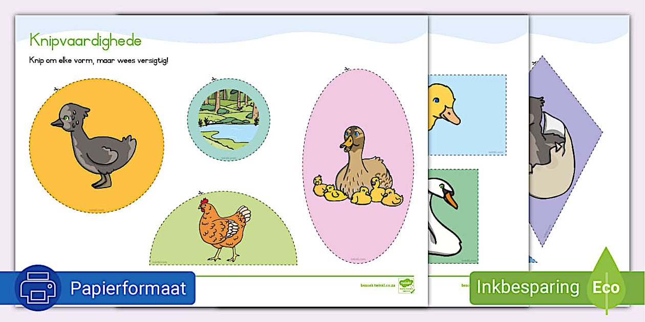 Die Lelike Eendjie Knipvaardighede Aktiwiteit (Teacher-Made)
