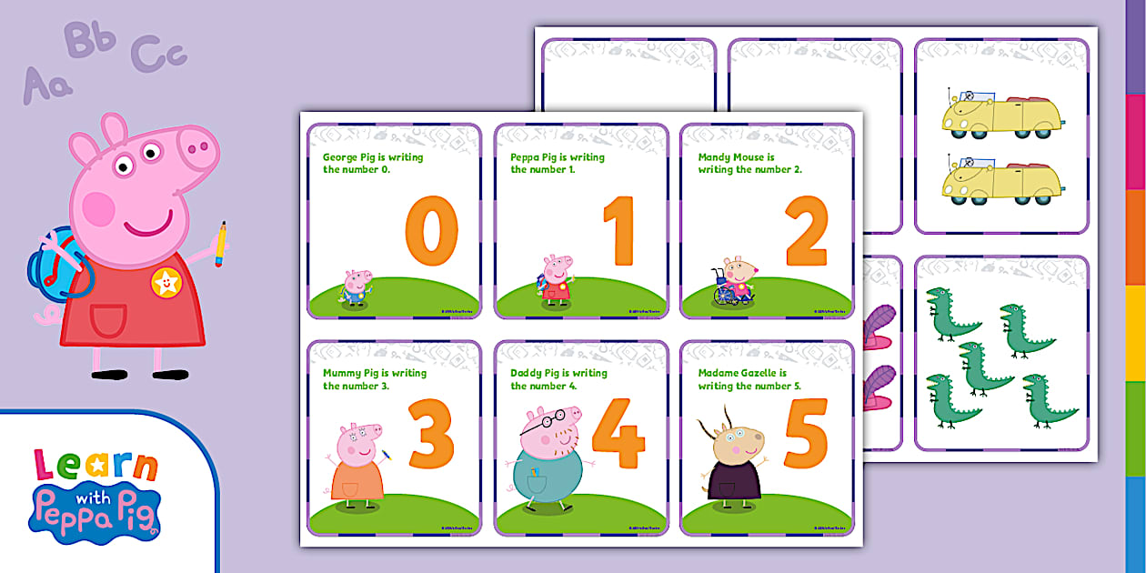 FREE! - Peppa Pig: Numbers 0-5 Matching Cards (teacher made)