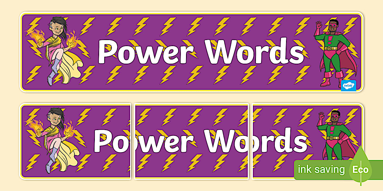 Power Words Display Banner (teacher made) - Twinkl
