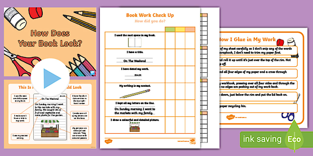 Editable Book Work Expectations for Junior Primary - Twinkl
