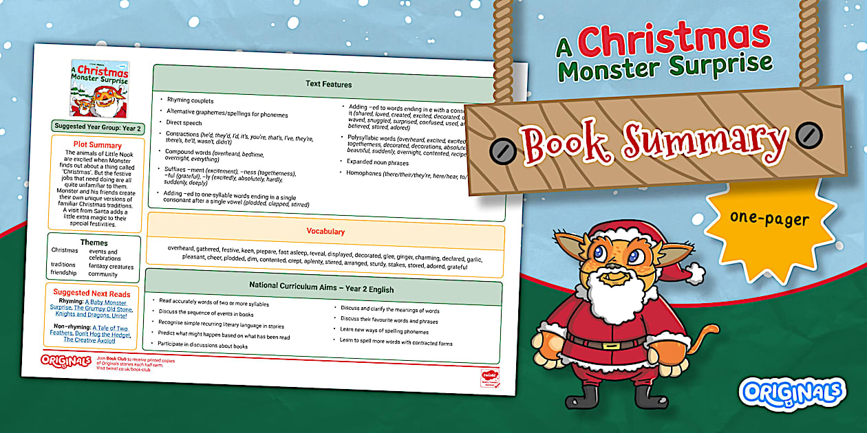 Book Summary One-Pager: A Christmas Monster Surprise
