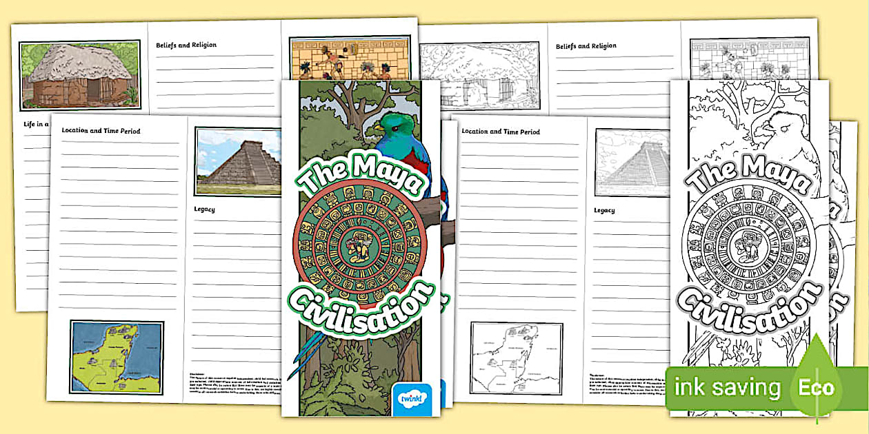 The Maya Civilisation Leaflet Template