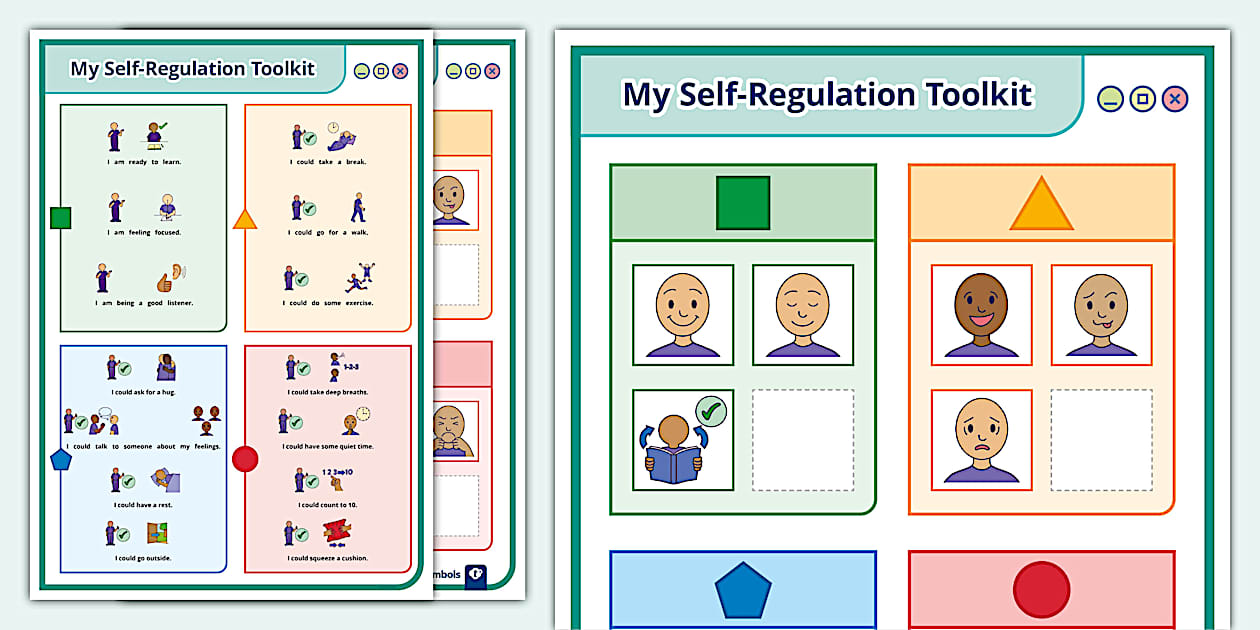 Twinkl Symbols: Older Learners: Areas of Self-Regulation Individual Toolkit