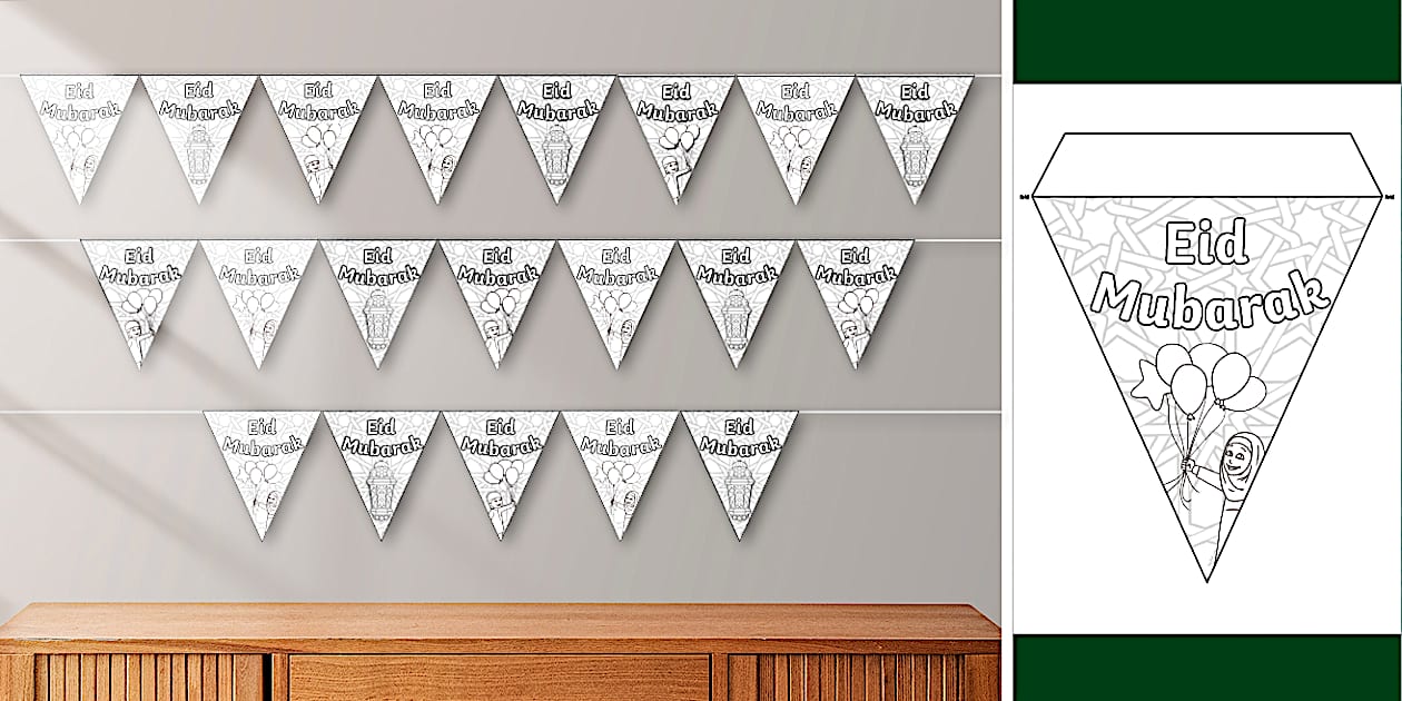 Eid Al-Adha Colouring Party Bunting | Twinkl Party - Twinkl