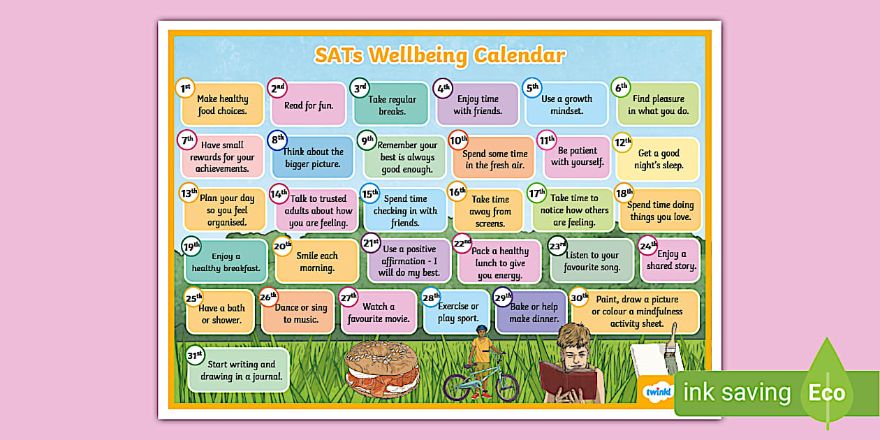 SATs Wellbeing Calendar (teacher made) - Twinkl