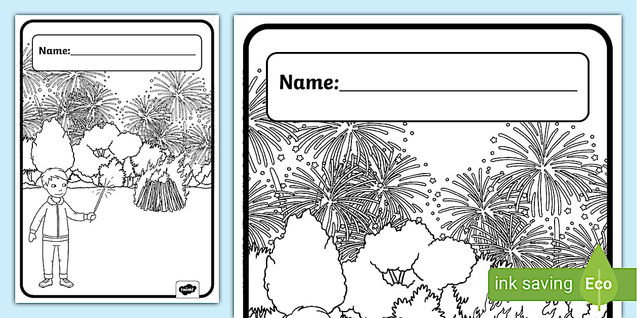 Bonfire Night Colouring Book Cover | Twinkl | Stationery KS1