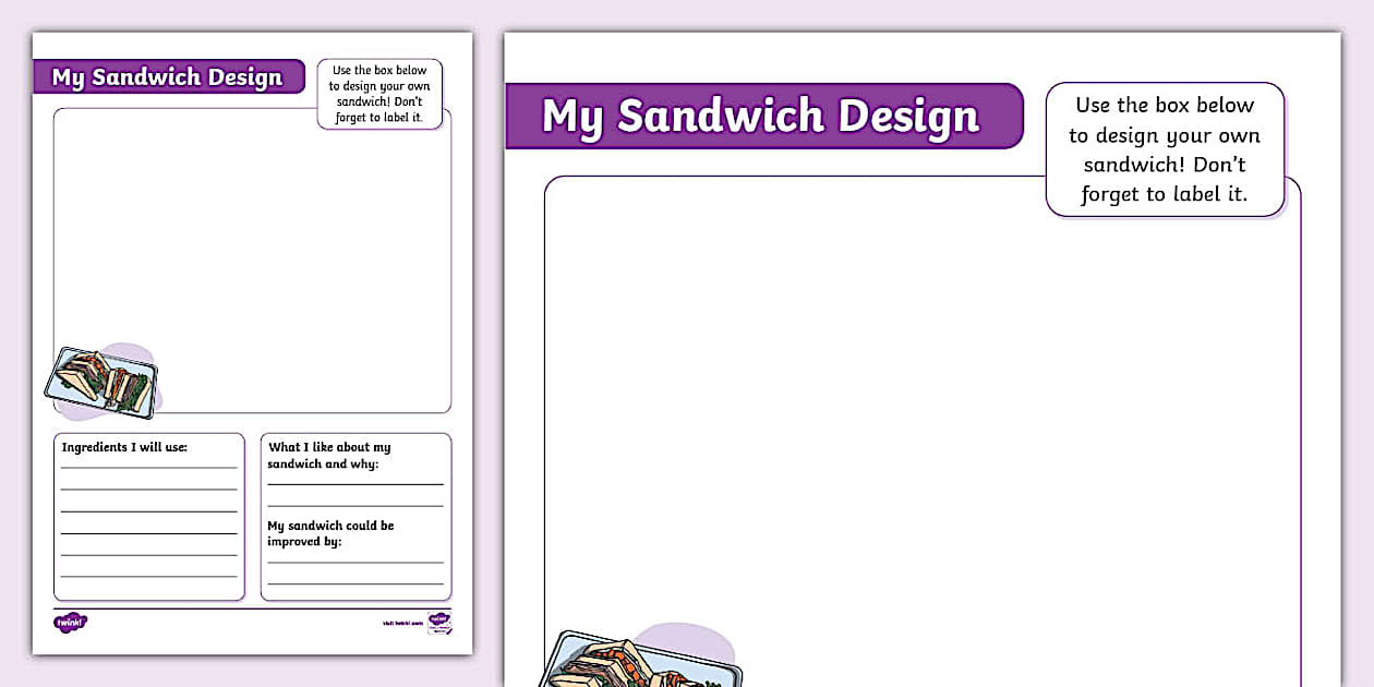 Design a Sandwich Activity Sheet (Teacher-Made) - Twinkl