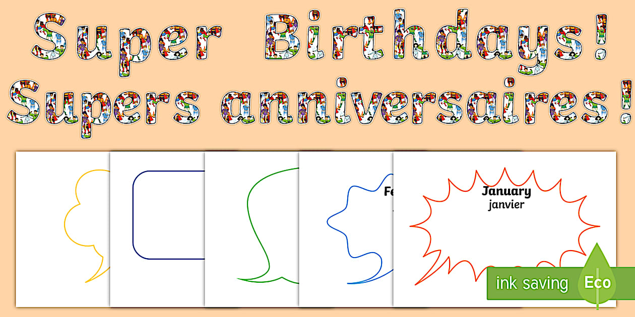 👉 Our Class Birthdays Display Banner English/French