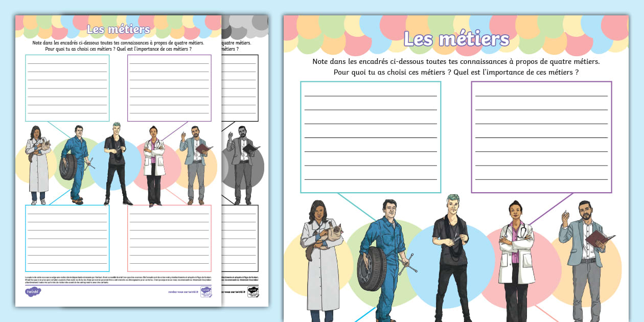 Carte mentale : Les métiers (teacher made) - Twinkl
