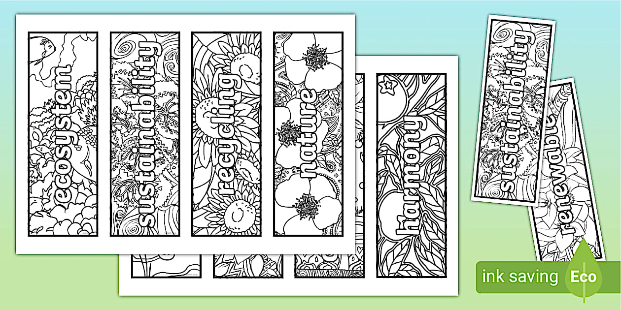 Climate Change Mindfulness Colouring Bookmarks - Twinkl