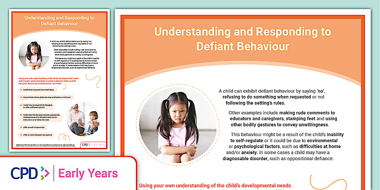 Understanding and Responding to Defiant Behaviour | Poster Understanding and Responding to Defiant Behaviour | Poster
