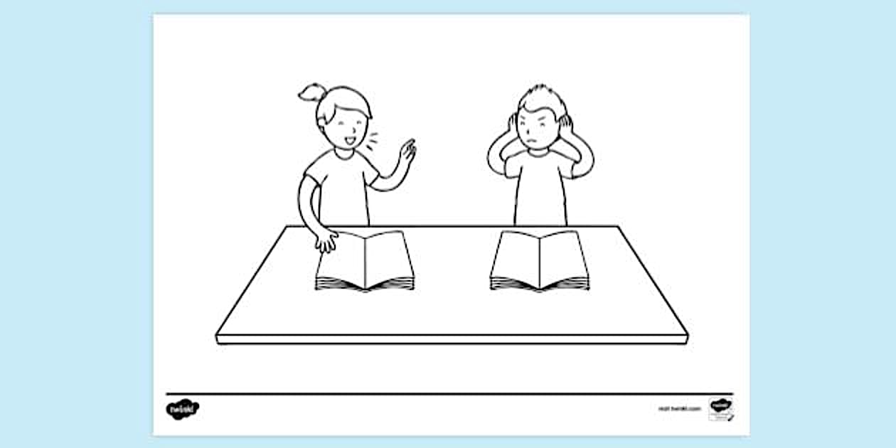 Child Talking Loudly Colouring Sheets | Colouring Pages