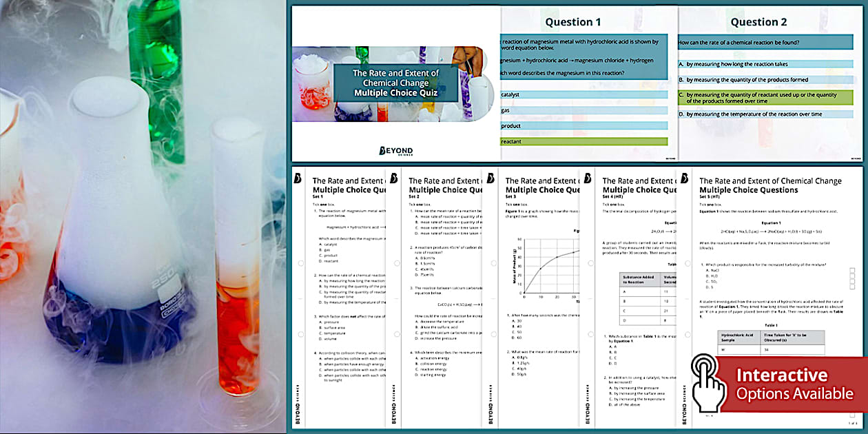 AQA GCSE The Rate and Extent of Chemical Change Quiz Bundle