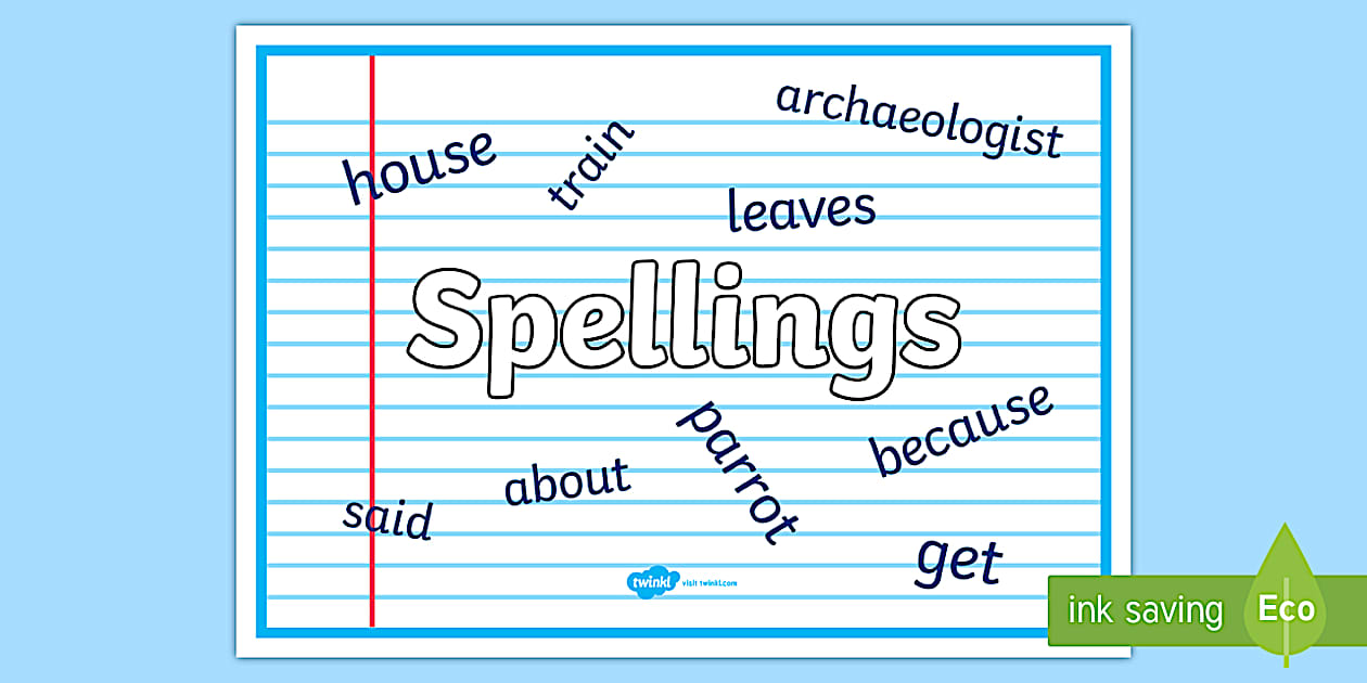 Spelling Display Poster - Spellings Display Banner - Twinkl