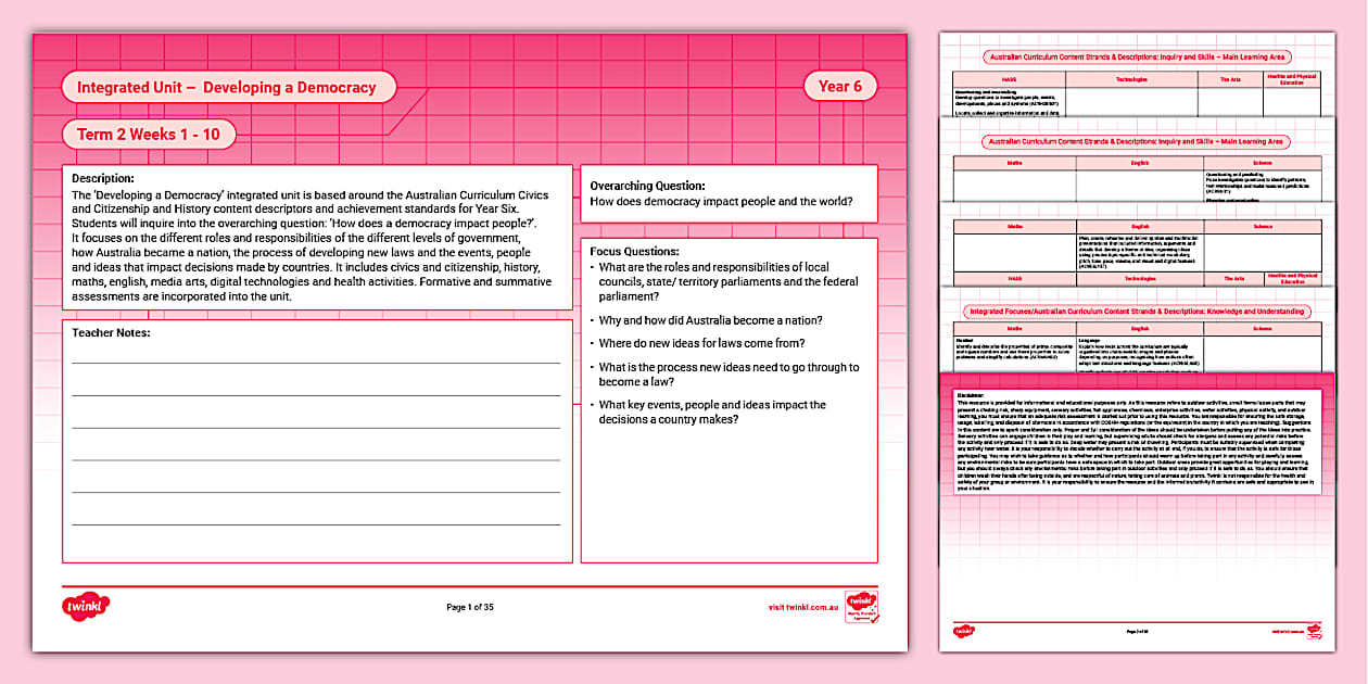 Developing a Democracy Yr 6 IU Overview (teacher made)