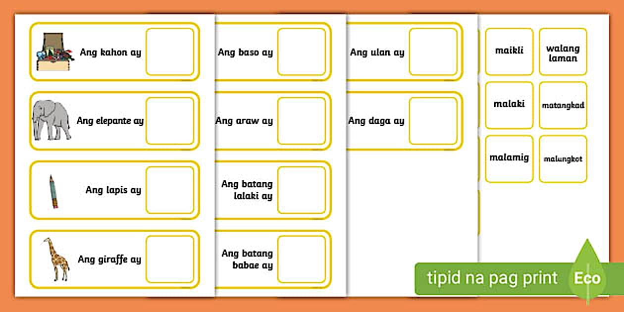 Pagkumpleto Sa Pangungusap Gamit Ang Pang-Uri | Grade 1 | Twinkl