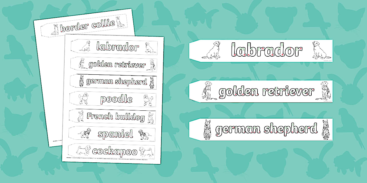 Dog Breed Handwriting Paper Chain Activity (teacher made)