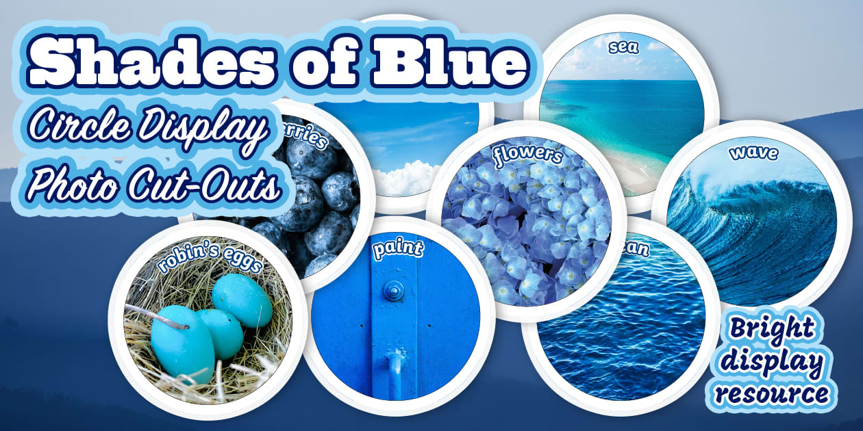 Blue Circle Display Photo Cut-Outs