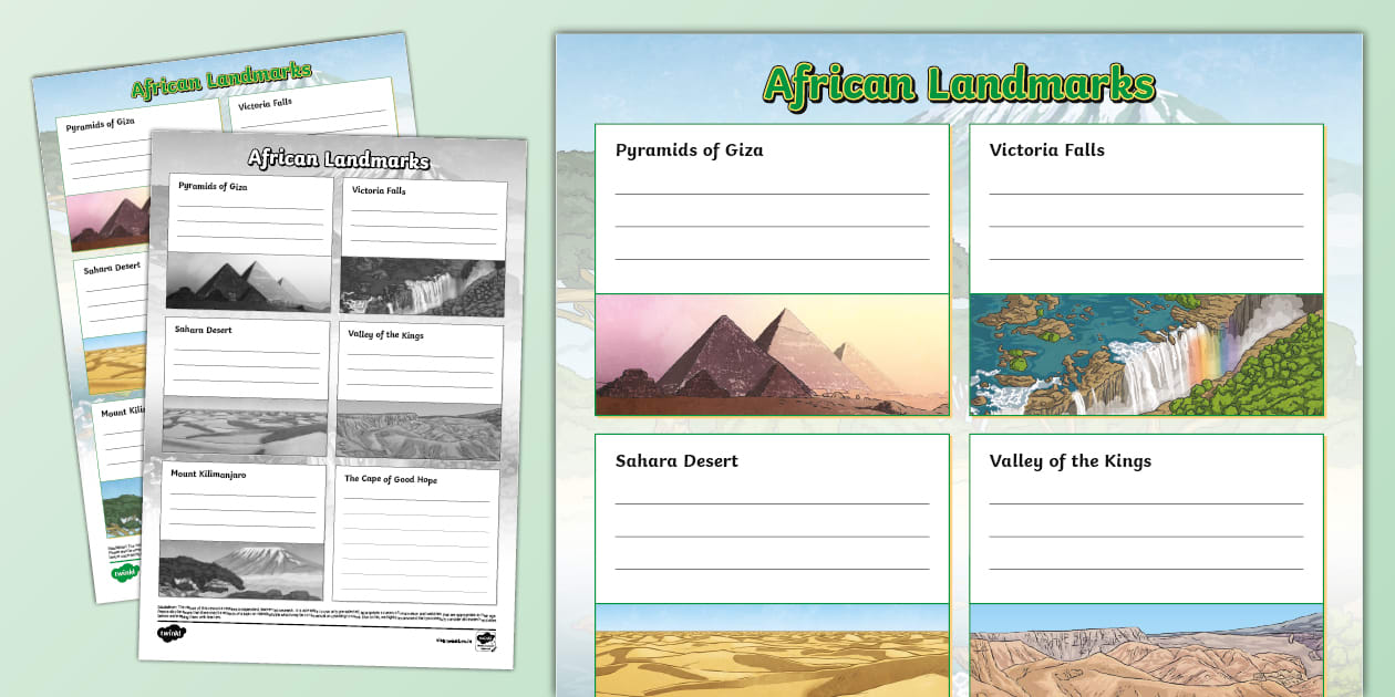 African Landmarks Fact File Template (Teacher-Made) - Twinkl