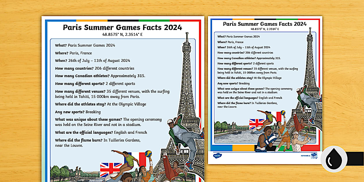 Paris Summer Games Facts 2024 (teacher made) - Twinkl