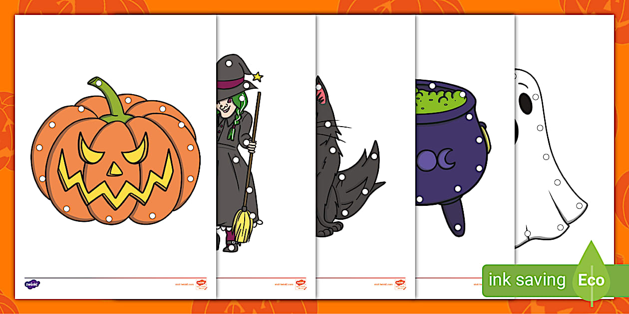 Halloween Lacing Cards ELC (Teacher-Made) - Twinkl