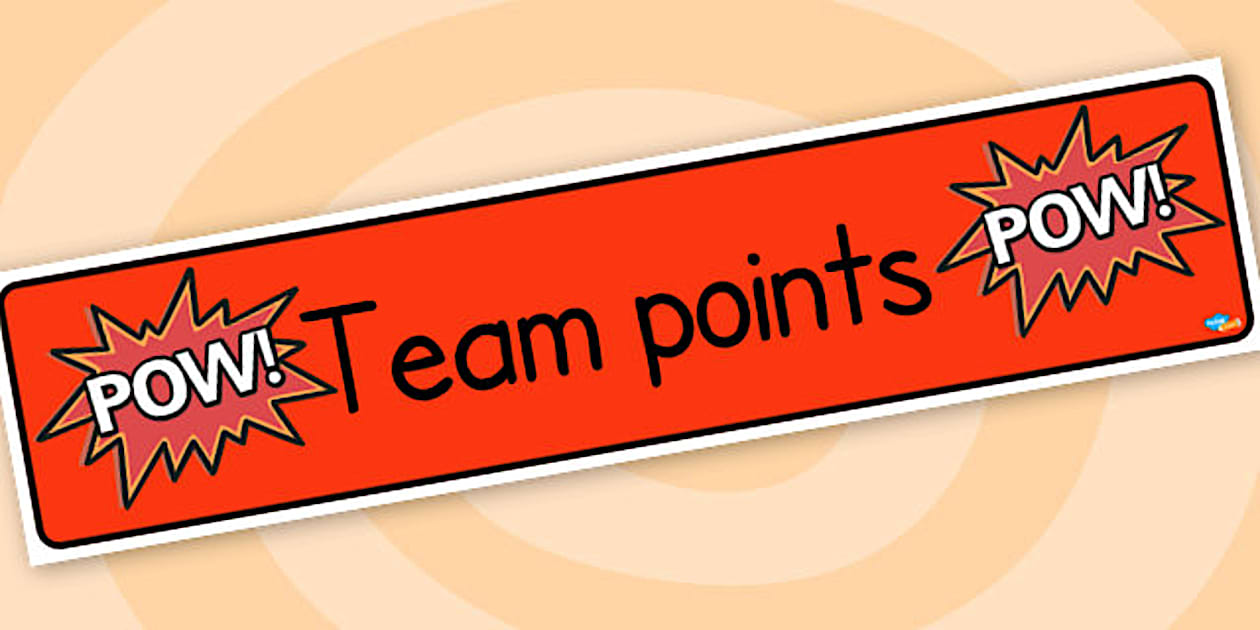 Team points banner - display lettering (teacher made)