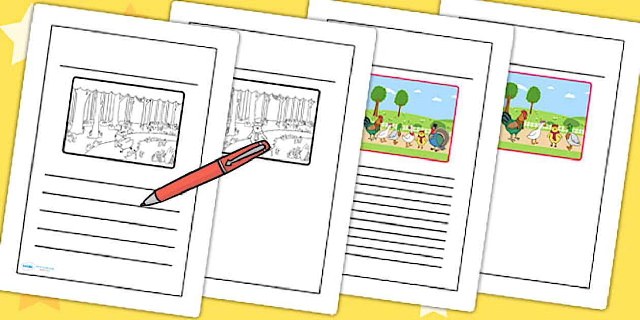 Editable Chicken Licken Story Writing Frames - Twinkl