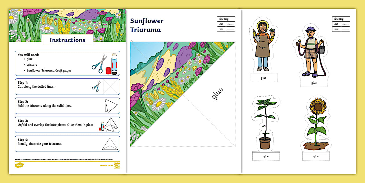 Sunflower Triarama Craft - Twinkl Arts and Craft - Twinkl