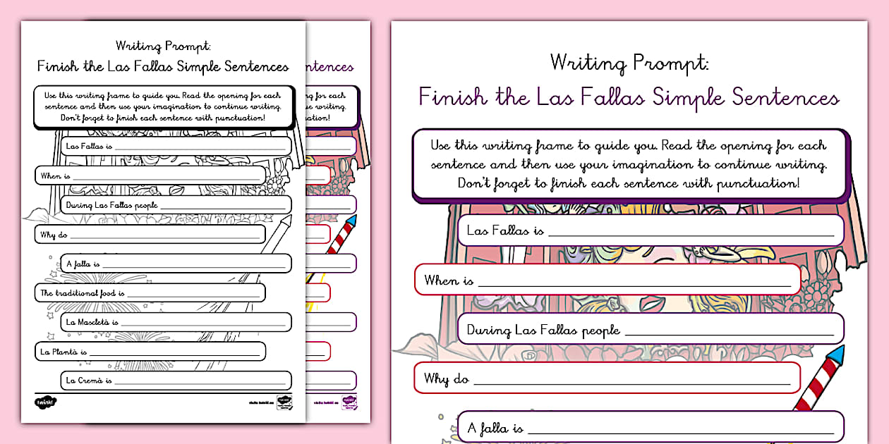 Writing Prompt: Finish the Las Fallas Simple Sentences