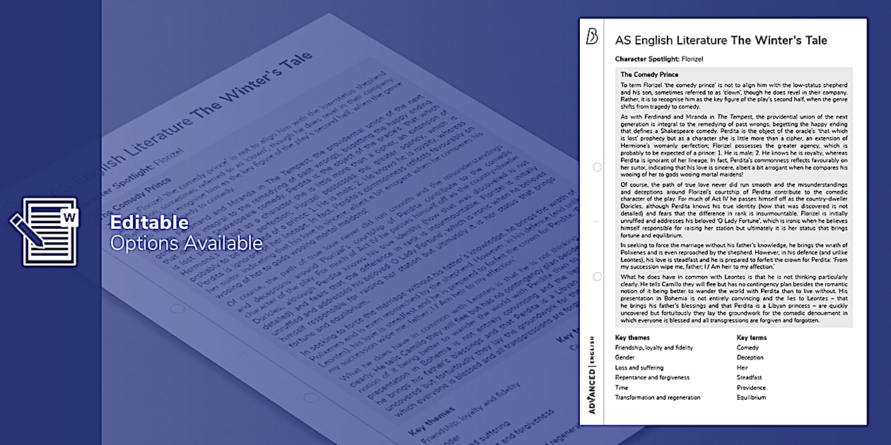 Character Spotlight The Winter's Tale: Florizel | Beyond