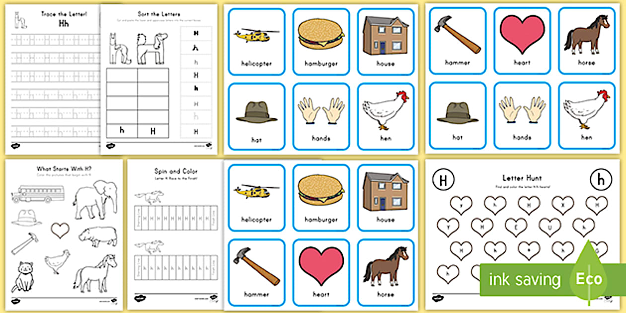 Letter H Activity Pack - Alphabet Worksheets (Teacher-Made)