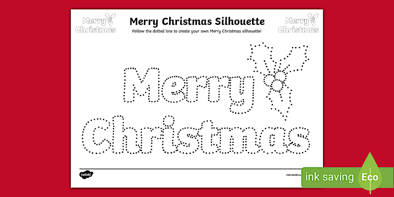 Merry Christmas Silhouette Drawing Activity (teacher made)