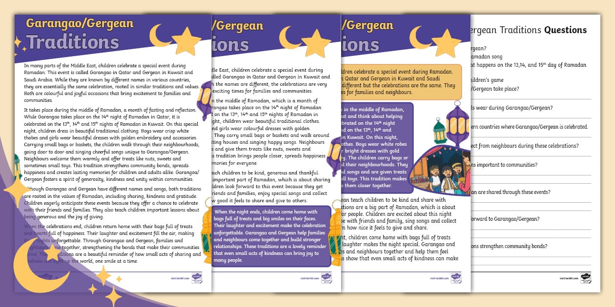 Garangao/Gergean Differentiated Reading Comprehension