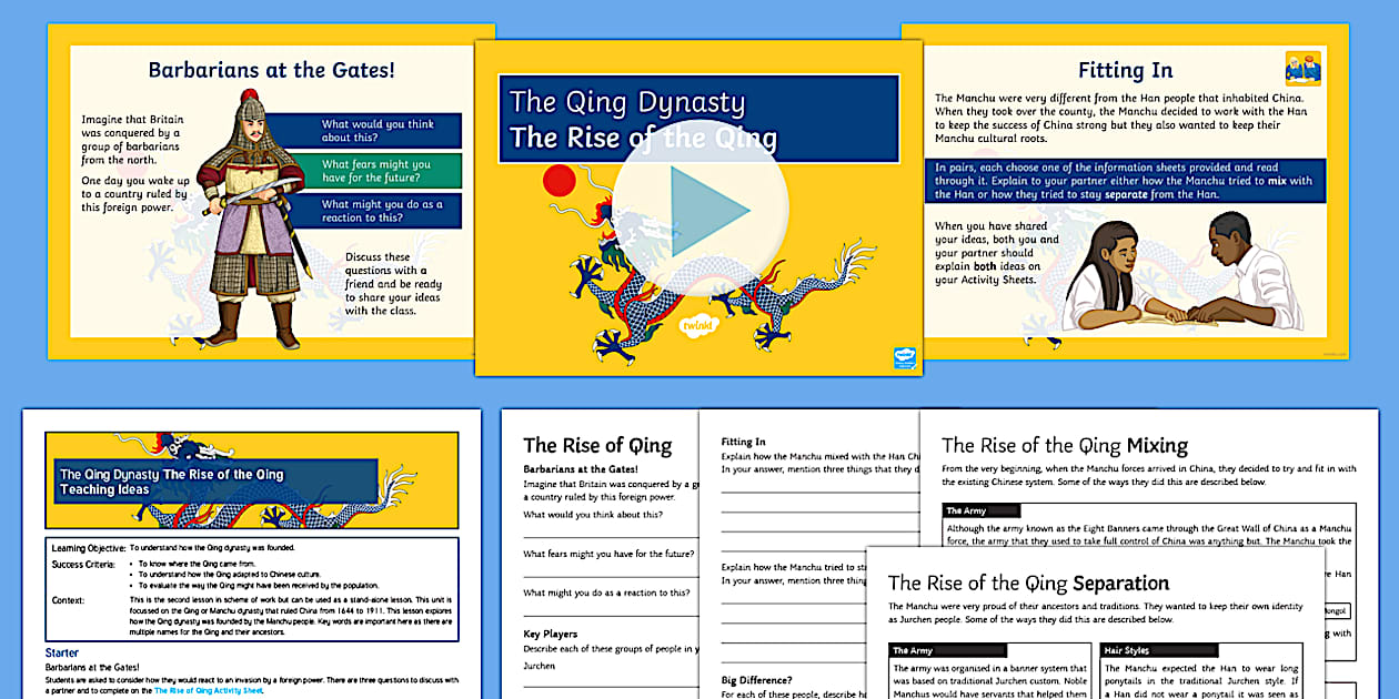 The Qing Dynasty Lesson 2: Rise of the Qing (teacher made)