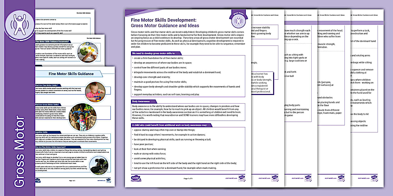 Fine Motor Skills: Gross Motor Skills Ideas EYFS Guidance