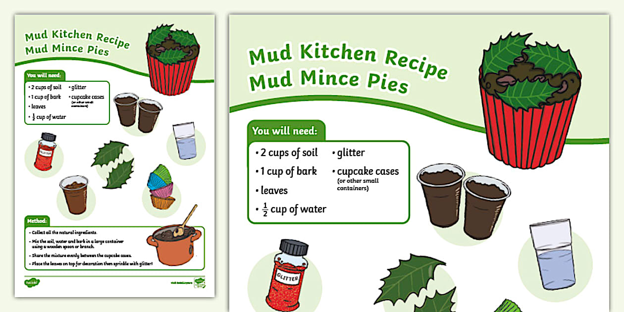 Mud Kitchen Recipes - Muddy Christmas Mince Pies - Twinkl