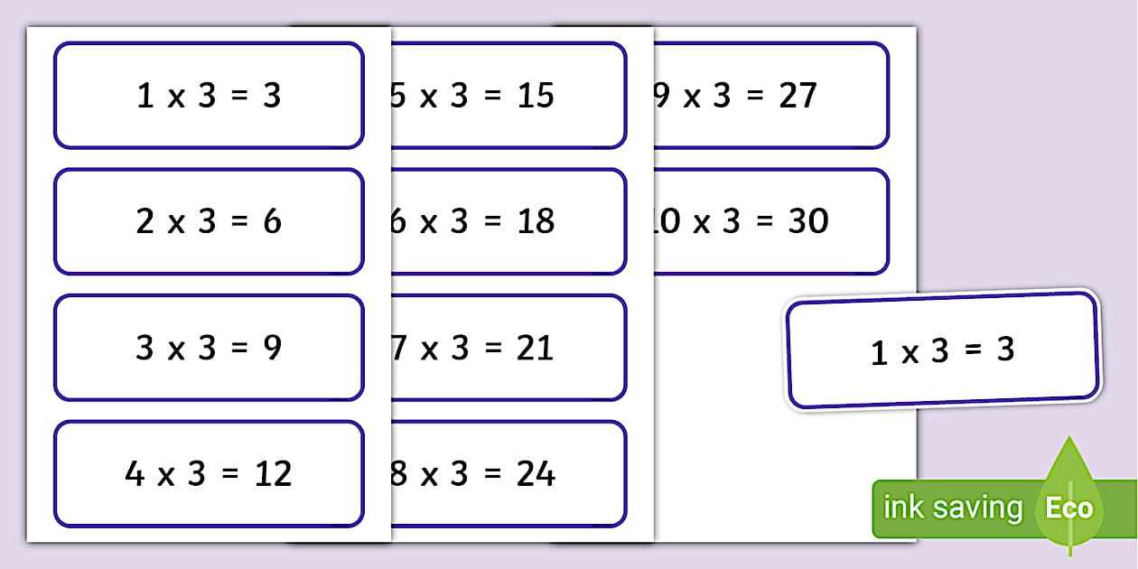 3 x Table Cards (teacher made) - Twinkl