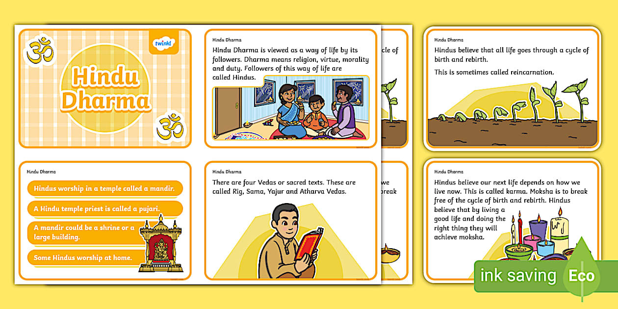 Hindu Dharma Fact Cards - Twinkl - KS1 (teacher made)