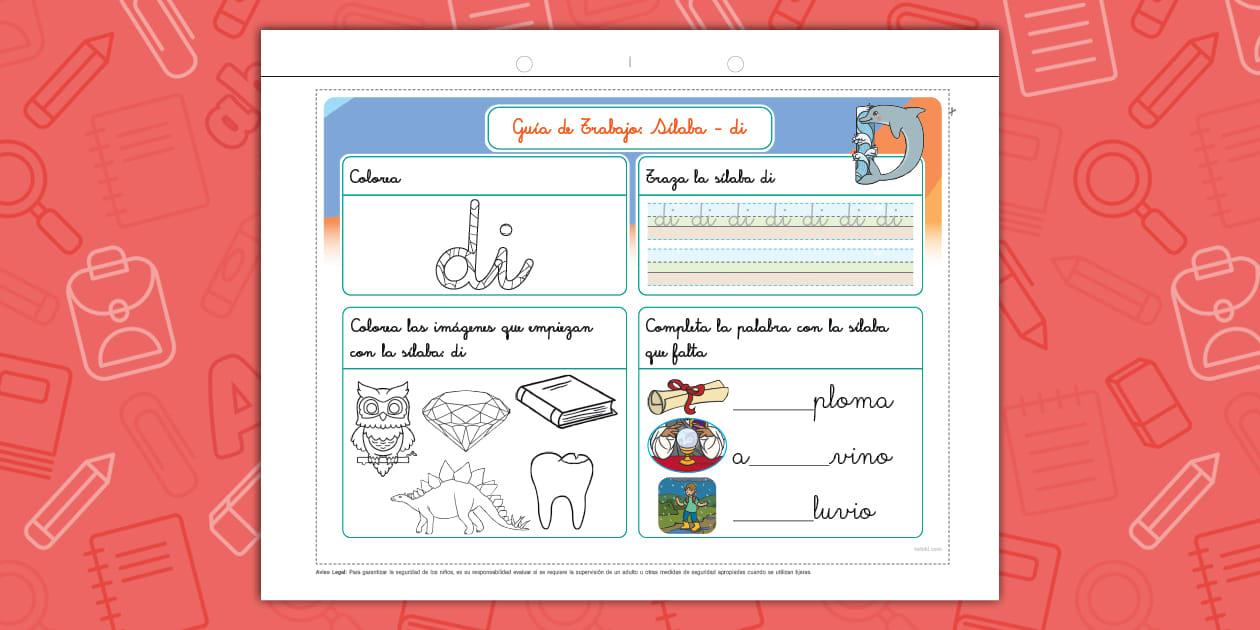 Guía de Trabajo: Práctica de Sílaba - di